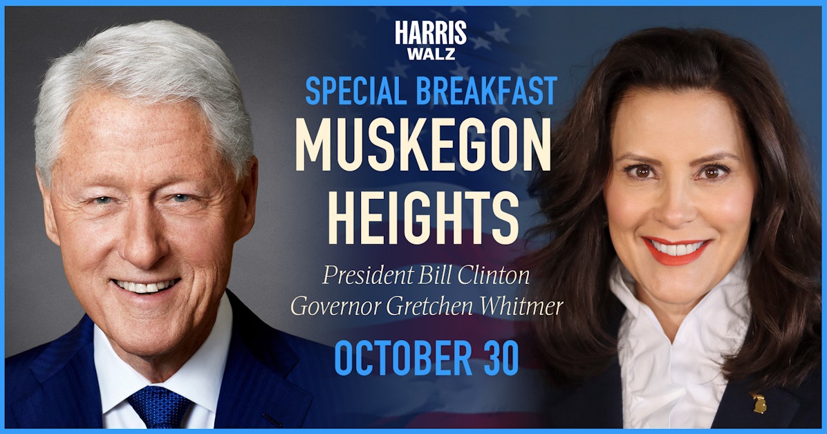 Pres. Bill Clinton & Gov. Gretchen Whitmer Breakfast in Muskegon ...