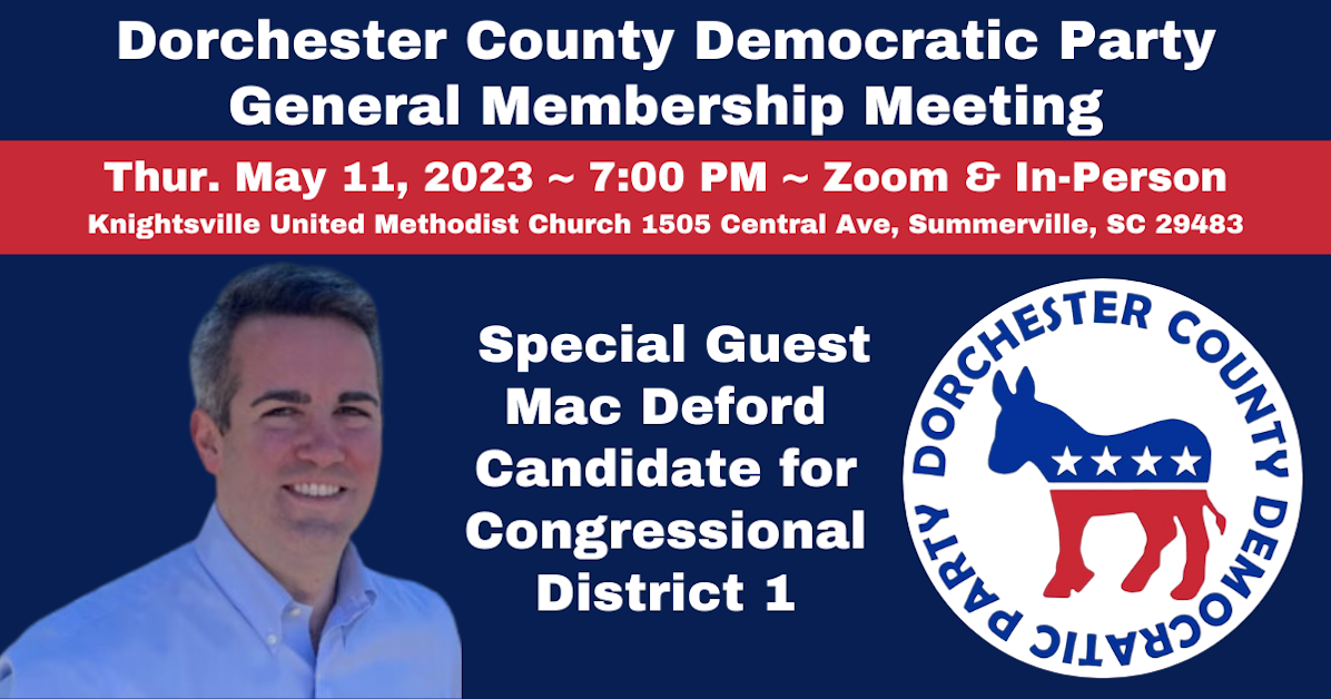 DCDP May General Meeting W/ Mac Deford · Mobilize