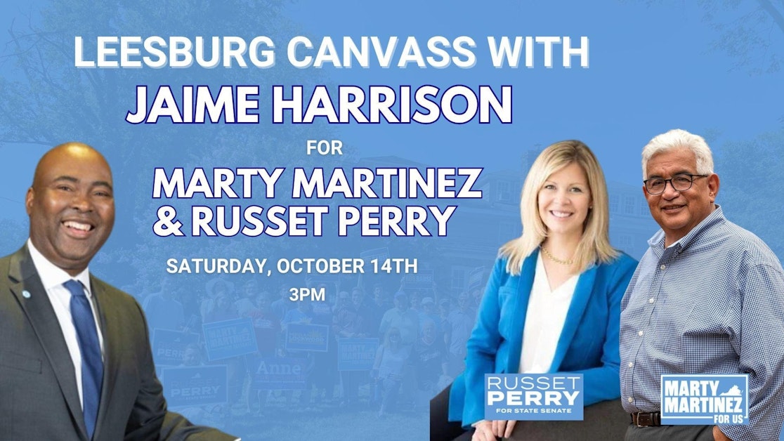 Knock doors in Leesburg with Jaime Harrison, Russet Perry, and Marty ...
