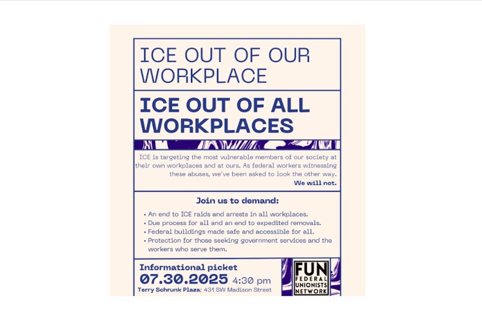 ICE OUT of our Workplace! Informational Picket with FUN · Mobilize