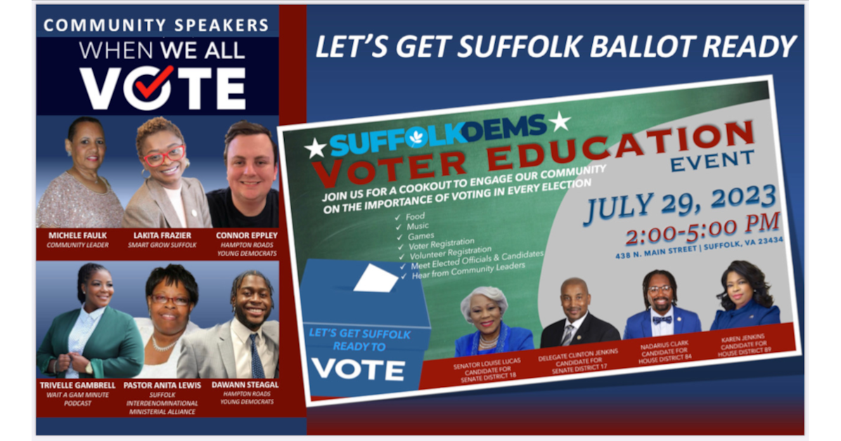 Suffolk Democrats Voter Education Event Suffolk Democratic Committee
