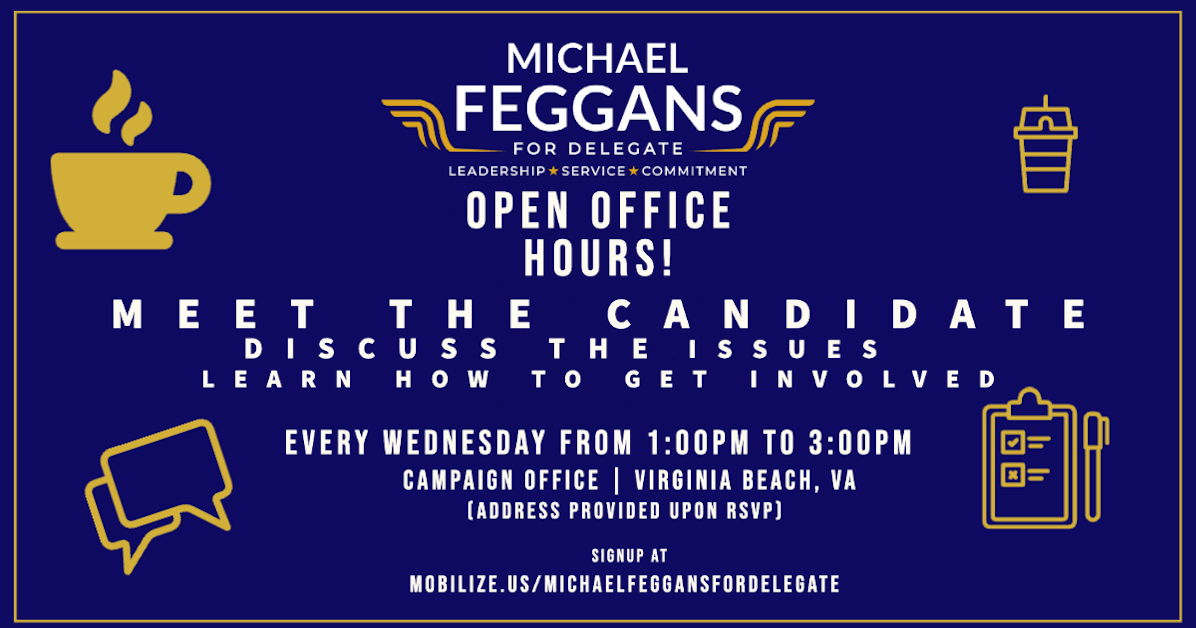 Michael Feggans for Delegate HD-97 Open Office Hours · Mobilize