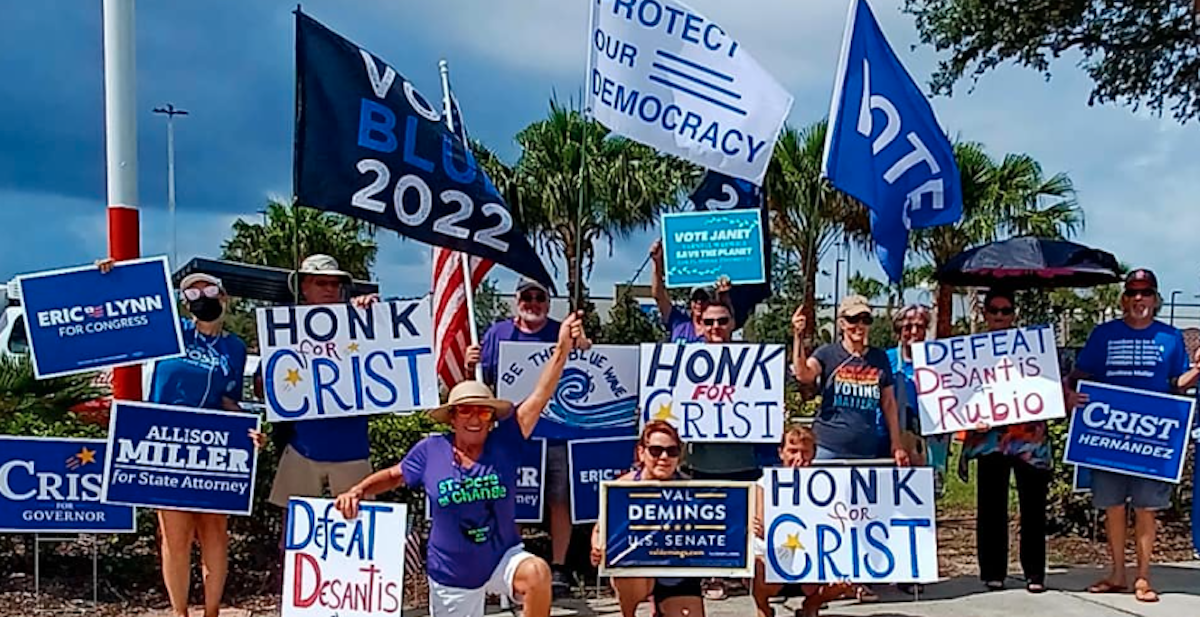 Making signs -for candidates and sign waving "Art in the Office" · Mobilize