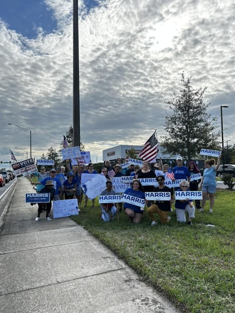Sign Waving for Harris/Walz & LJ Holloway · Mobilize