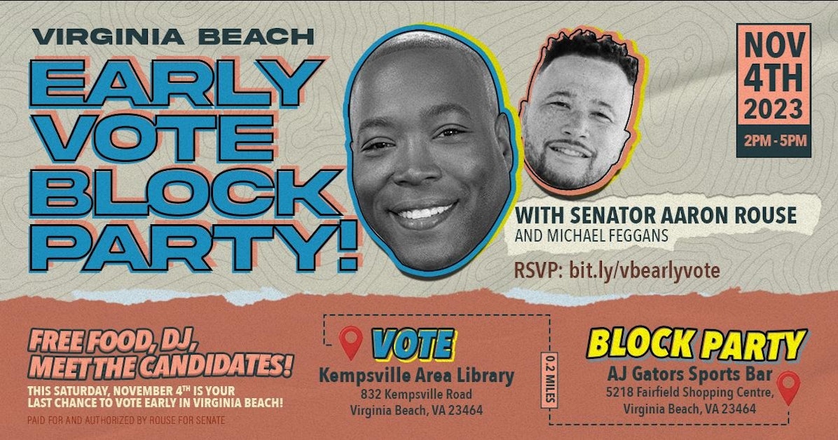 Early Vote Block Party! · Michael Feggans for Delegate