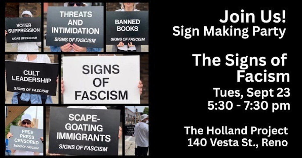 🚨 “Signs of Fascism” Sign-Making Party 🖤🤍 · Indivisible