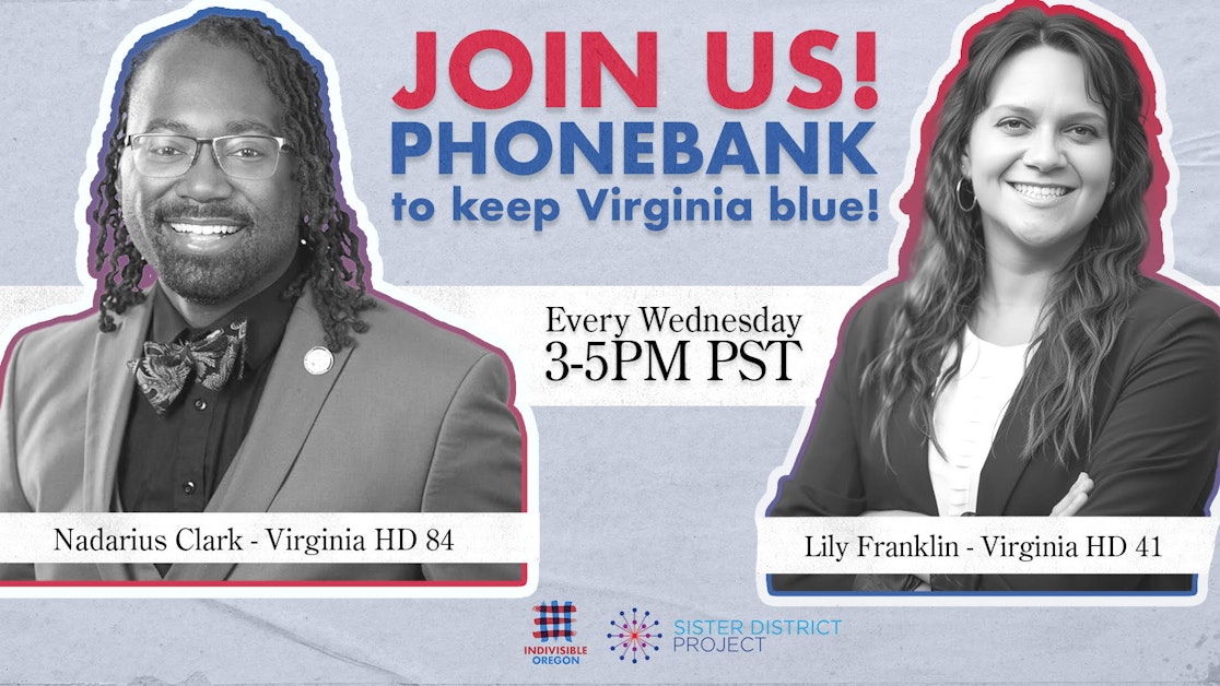 Keep Virginia Blue - Call Voters with Indivisible Oregon and Sister ...