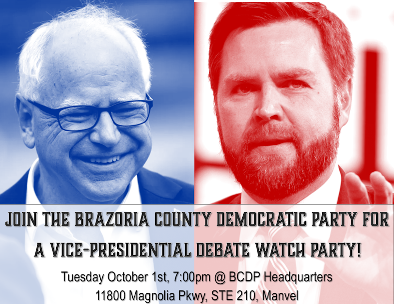 VP Debate Watch Party · Brazoria County Democratic Party