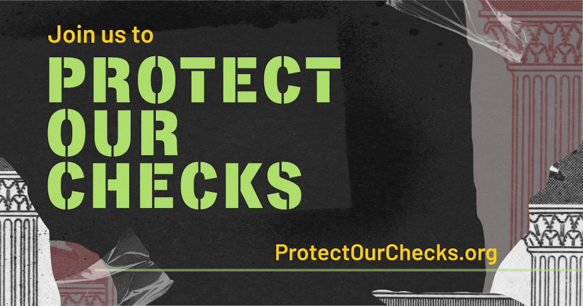 Protect Our Checks Rally in Cambridge, Massachusetts · Protect Our Checks